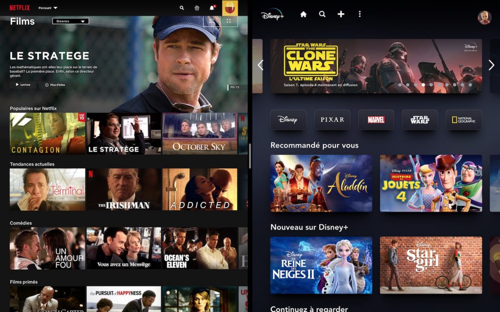 Disney+ vs Netflix : comparatif des plateformes de streaming vidéo