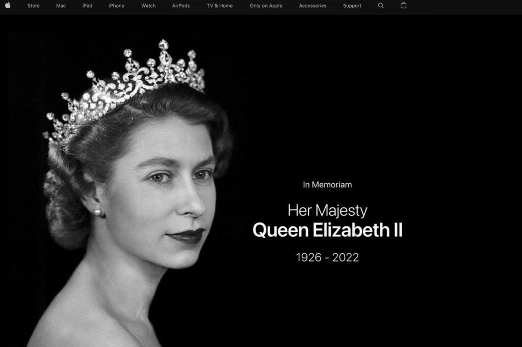 Apple met l'iPhone 14 au second plan pour rendre hommage à Elizabeth II