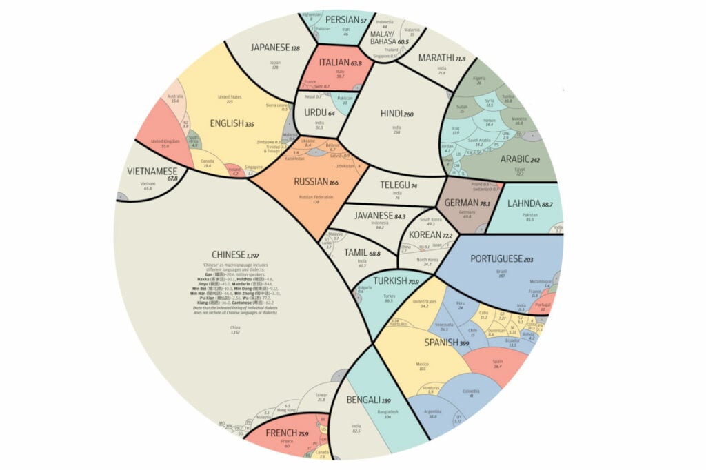 Cette carte fascinante vous dévoile les langues qui dominent le monde